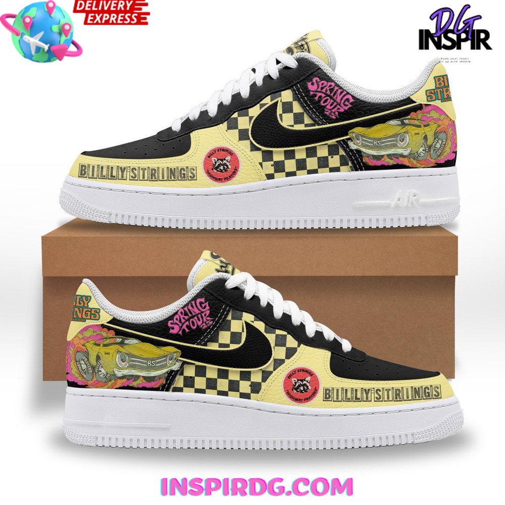 Billy Strings Spring Tour 2025 Nike Air Force 1 Low-Top Sneakers Shoes ...