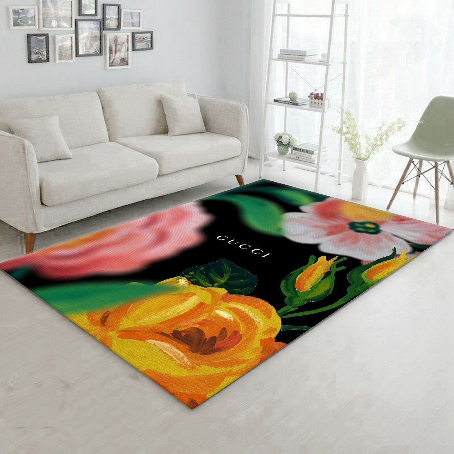 Gucci Flower Logo Area Luxury Living Room Rug Carpet V84 – LuxSteezy