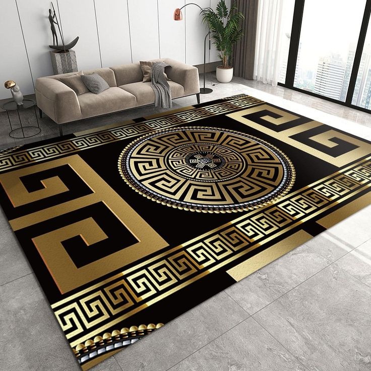 Versace Logo Area Luxury Living Room Rug Carpet V24 – LuxSteezy